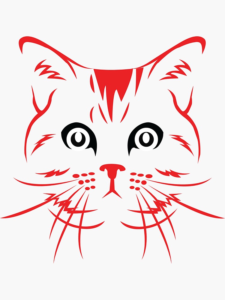 "cat logo" Sticker for Sale by mobeen1234 | Redbubble