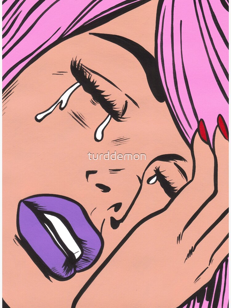 Pastel Hair Crying Comic Girl Sticker For Sale By Turddemon Redbubble