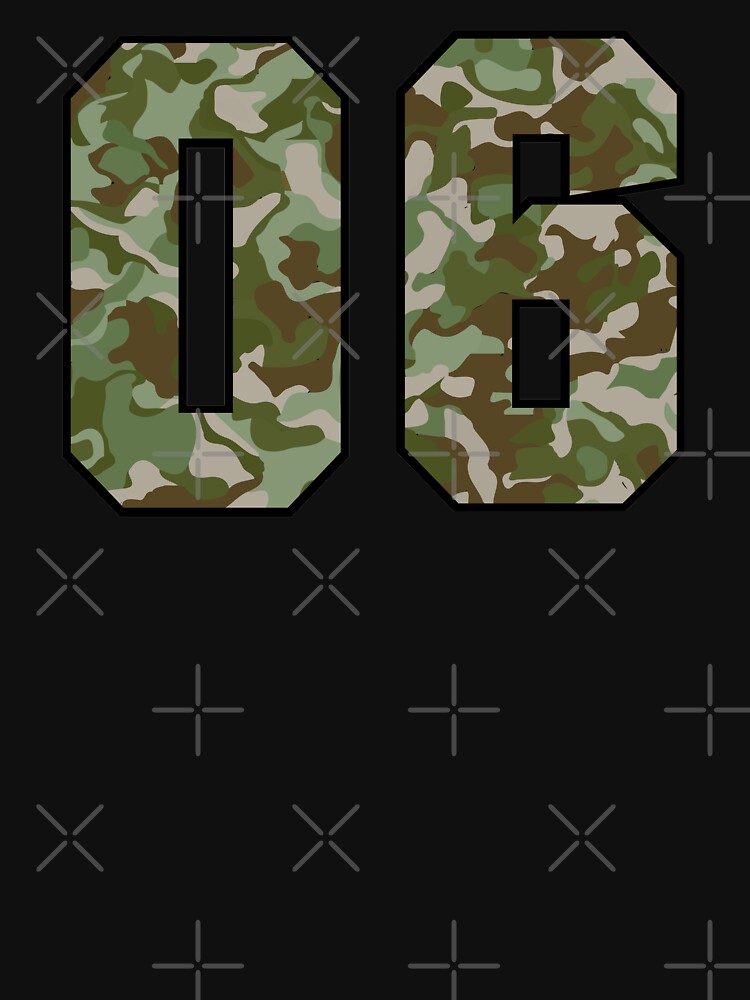 "Army Camouflage Number Six Soldiers Lucky Number 6" T-shirt for Sale ...