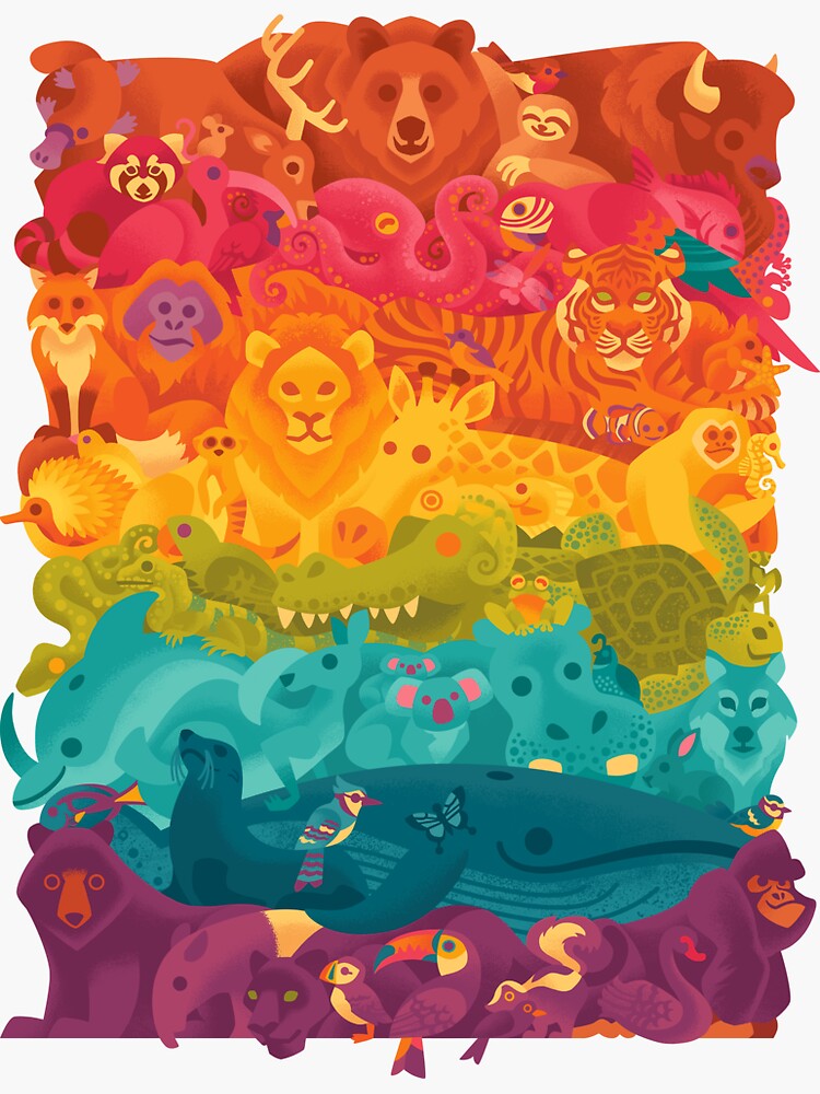 "Animal Spectrum" Sticker for Sale by Waynem79 | Redbubble