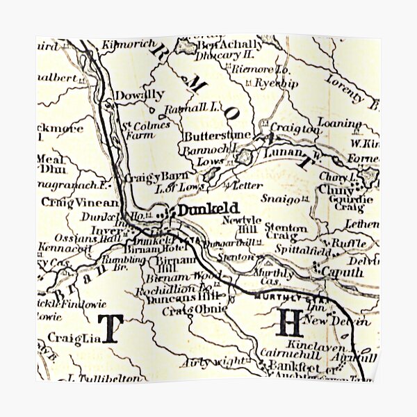 Póster «DUNKELD y mapa de la zona circundante 1898» de yourscotland ...