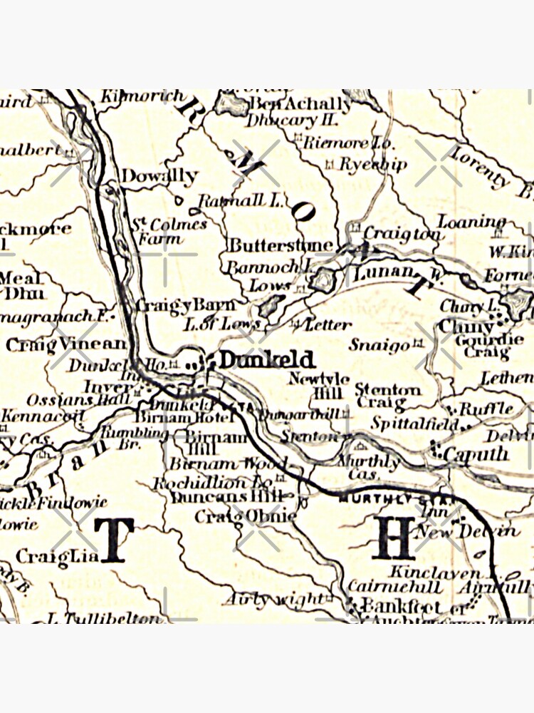 "DUNKELD & surrounding area map 1898" Sticker for Sale by yourscotland ...