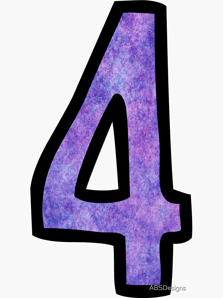 "Number 4" Sticker for Sale by ABSDesigns | Redbubble