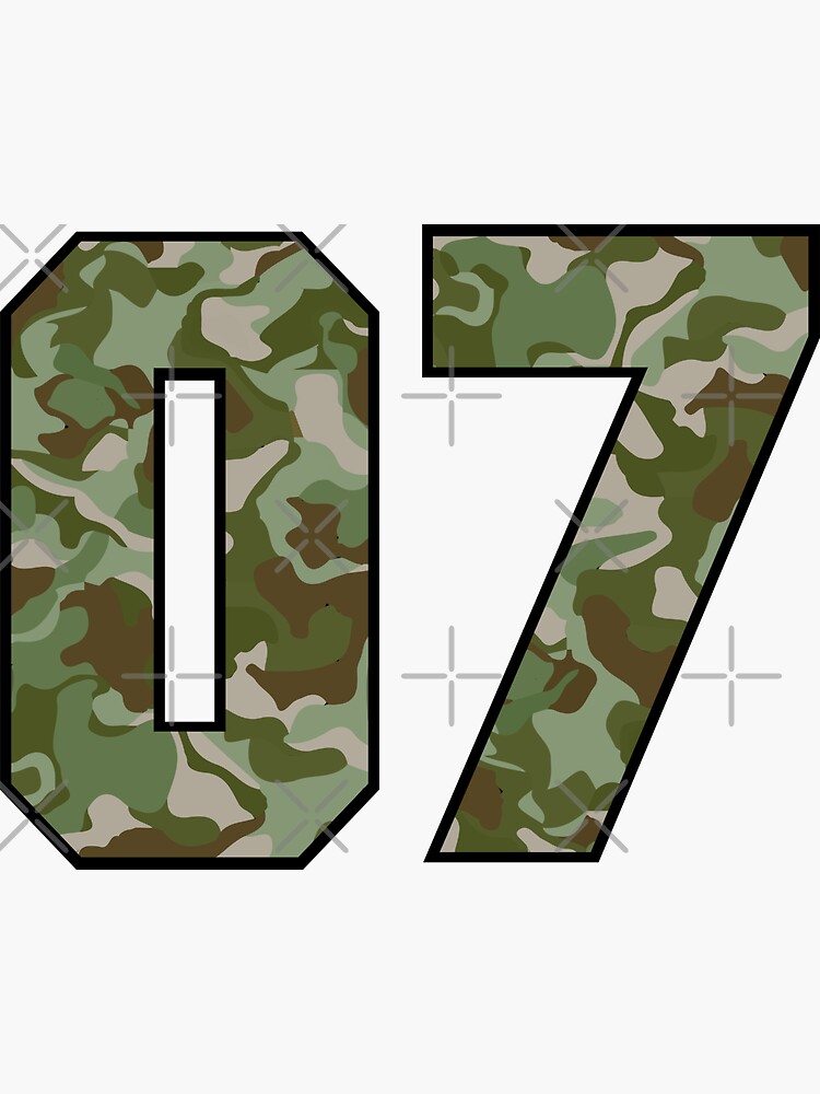 "Army Camouflage Number Seven Soldiers Lucky Number 7" Sticker for Sale ...