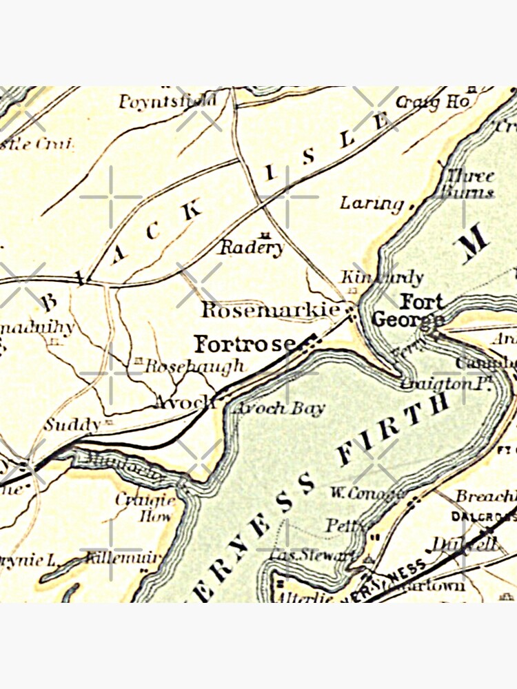Pegatina «FORTROSE y mapa del área circundante 1898» de yourscotland ...