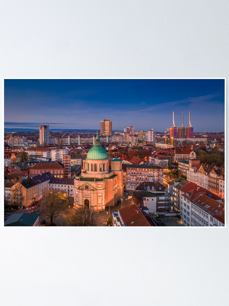 "Skyline of Hannover, Germany" Poster for Sale by Mapics | Redbubble