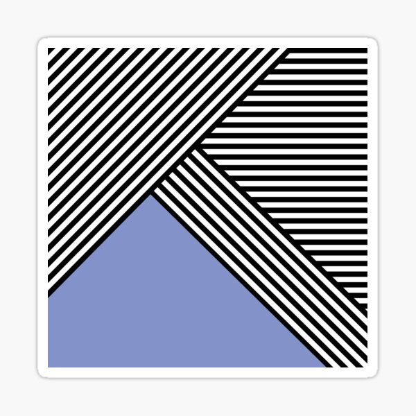 "Black and white stripes with blue triangle" Sticker for Sale by ...