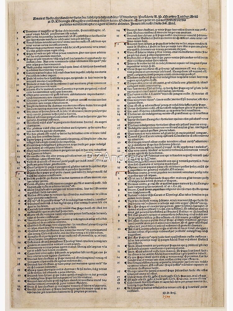 "Ninety-Five Theses (1517 Nuremberg print)" Art Board Print for Sale by ...