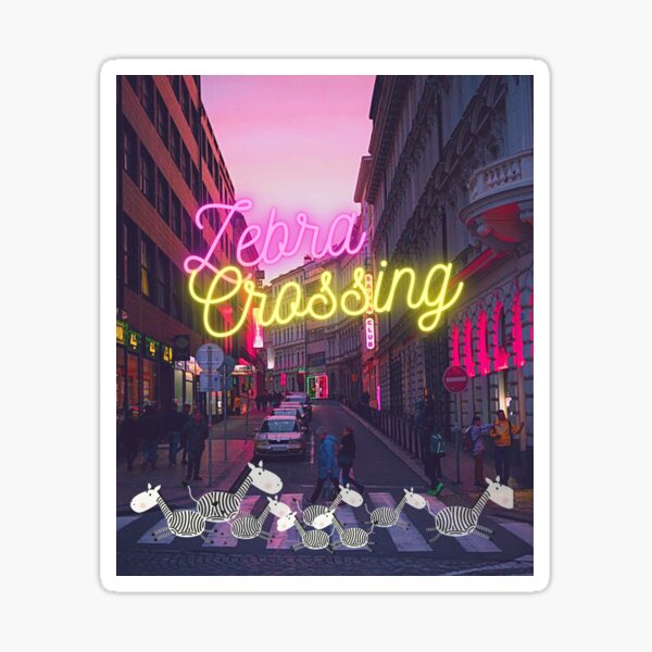 "Zebra crossing Zebra crossing in group in city street" Sticker for ...