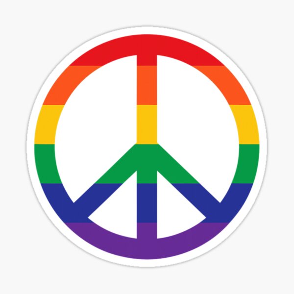 "Lgbt Gay Pride Peace Sign Rainbow Flag" Sticker for Sale by ...