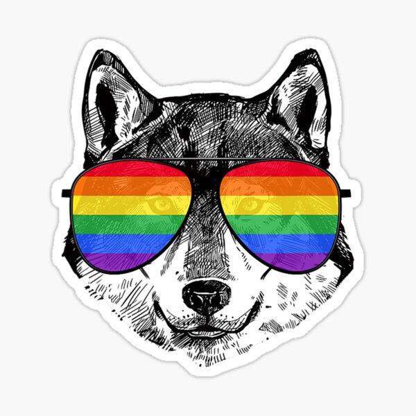 "Lgbt Gay Pride Rainbow Flag Wolf Lgbtq" Sticker by AlexanderFrost9 ...