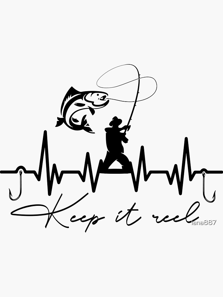 "Fly Fishing Heart Beat ECG Pulse" Sticker for Sale by lana887 | Redbubble