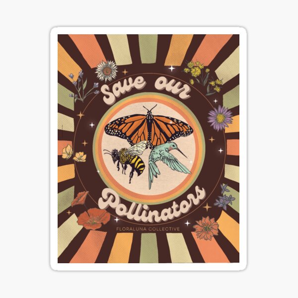 "Save our pollinators" Sticker for Sale by shepaintsbystar | Redbubble
