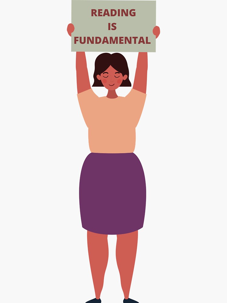 "Reading is fundamental transparent" Sticker by Booklovery | Redbubble