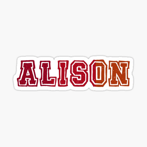 "ALISON" Sticker for Sale by ruviogevio | Redbubble