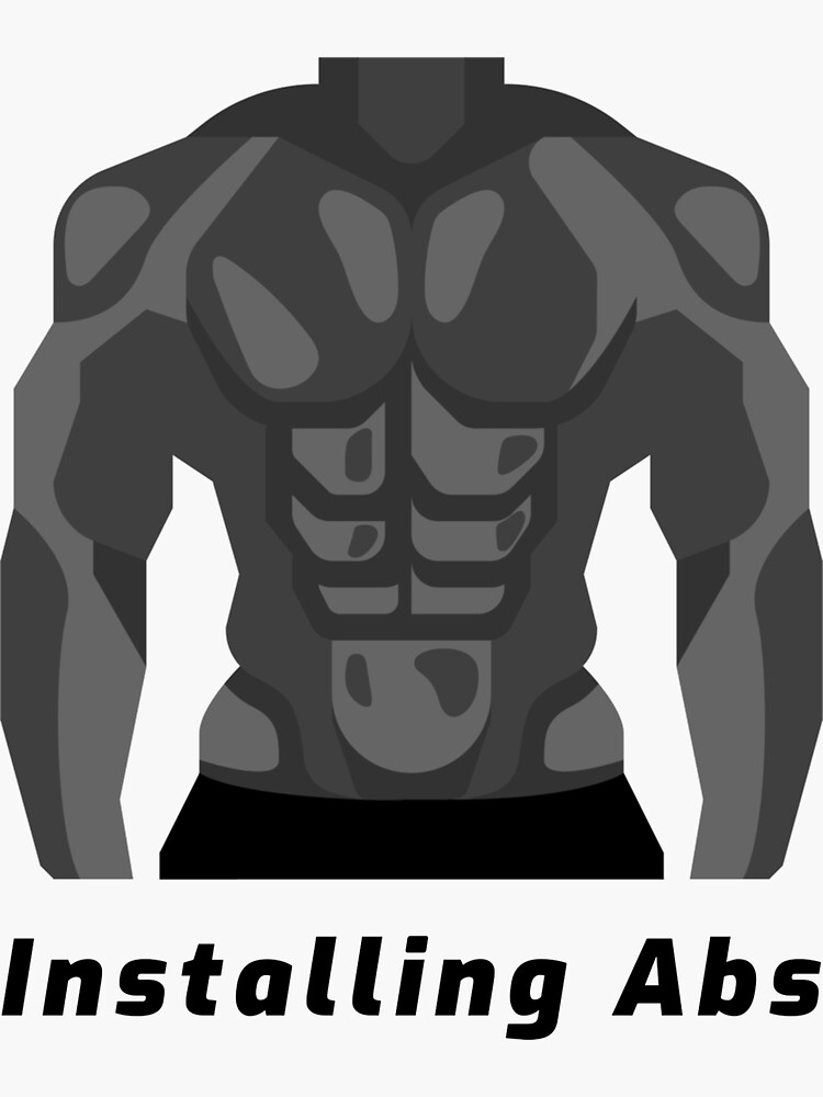"Installing Abs" Sticker by CreativeTeeLine | Redbubble