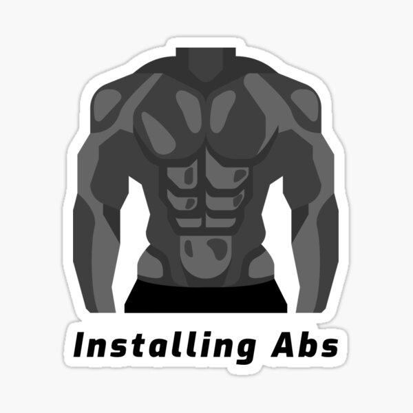 "Installing Abs" Sticker by CreativeTeeLine | Redbubble