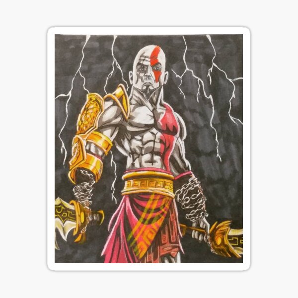 "Kratos from God of War" Sticker for Sale by ColonelFats69 | Redbubble