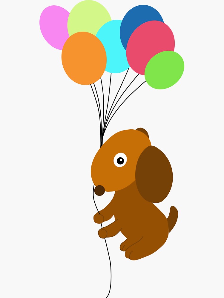 "Dog floating in the Sky" Sticker by ajamzbox | Redbubble