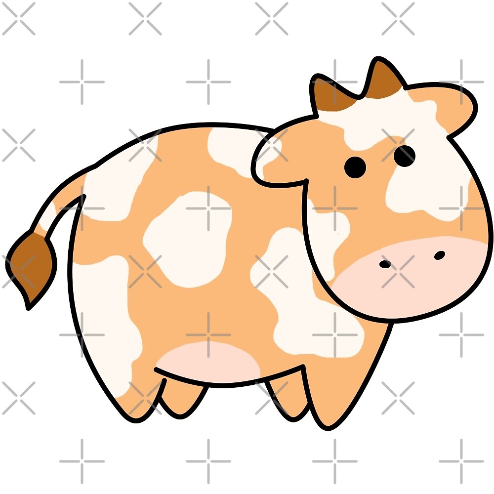 "Cute Cartoon Brown Cow" by GrudaDesigns | Redbubble