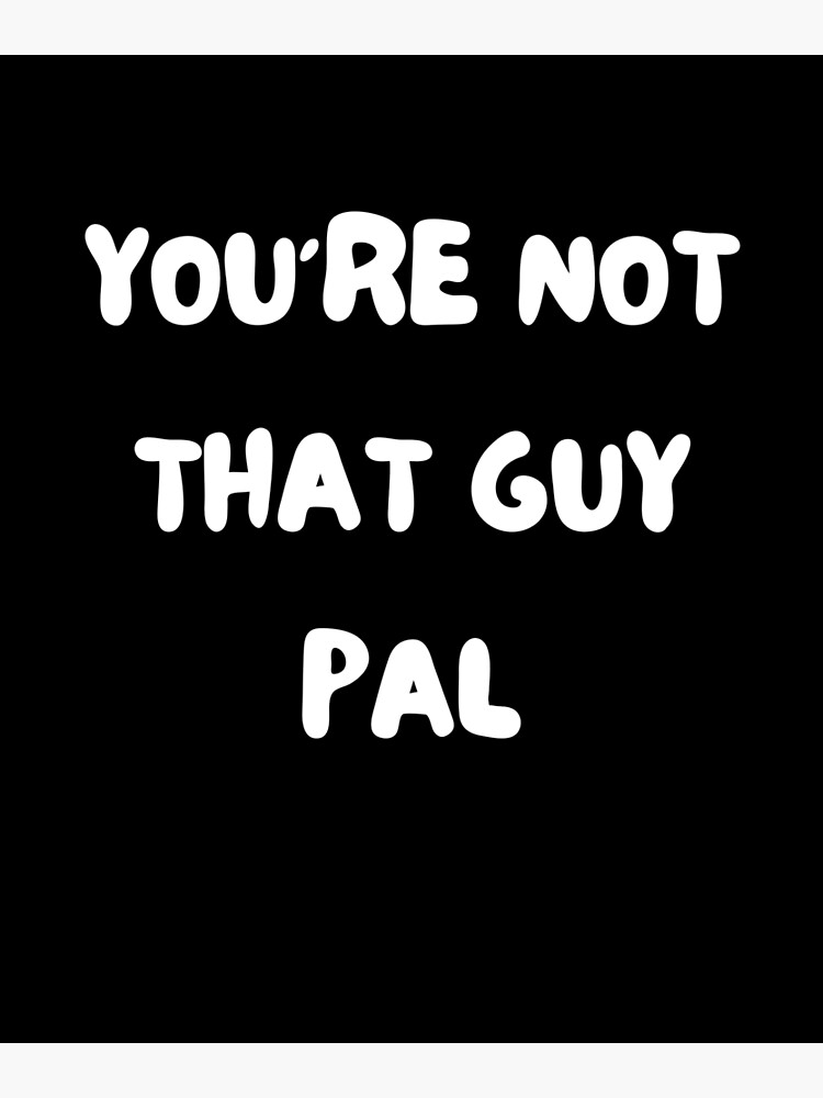 "Memes You’re not that guy pal - Funny Memes Saying" Poster by ...