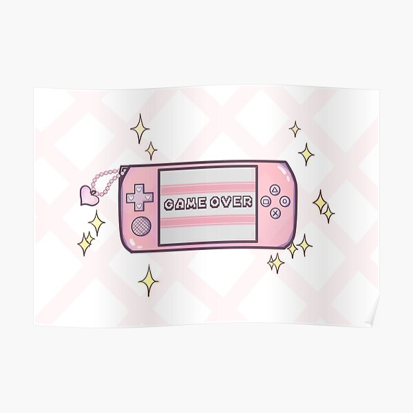 Póster «Pegatina "Game Over" Kawaii Cute Aesthetic Gamer Girl» de Faq ...