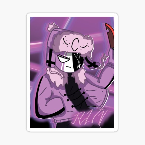 "Fnf Ruv holding a knife with neon effect" Sticker for Sale by AbrekArt ...