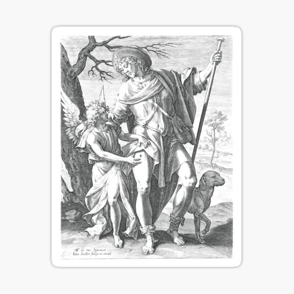 "Heilige Rochus, Saint Roch, Johann Sadeler" Sticker for Sale by neteor ...