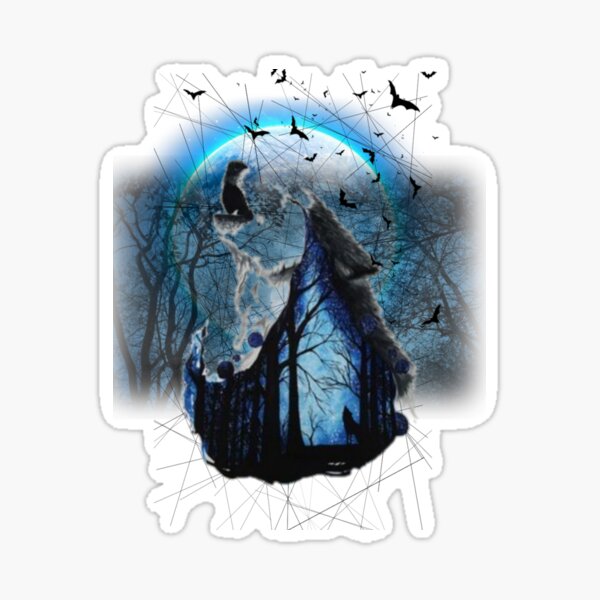 "wolf & Moon" Sticker for Sale by CreativeQueen95 | Redbubble