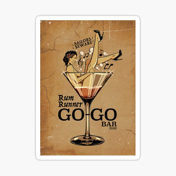 "Rum Runner Go-Go Bar" Sticker for Sale by DevlishStudios | Redbubble
