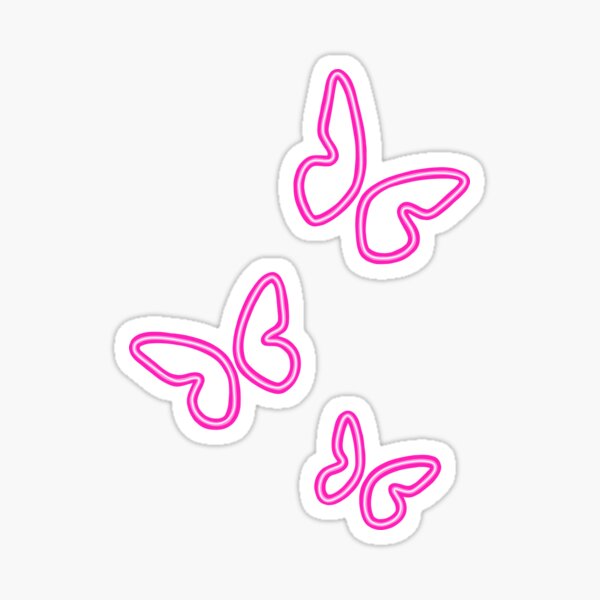 "Neon Pink Butterfly Sticker Pack" Sticker for Sale by ashleysteinerr ...