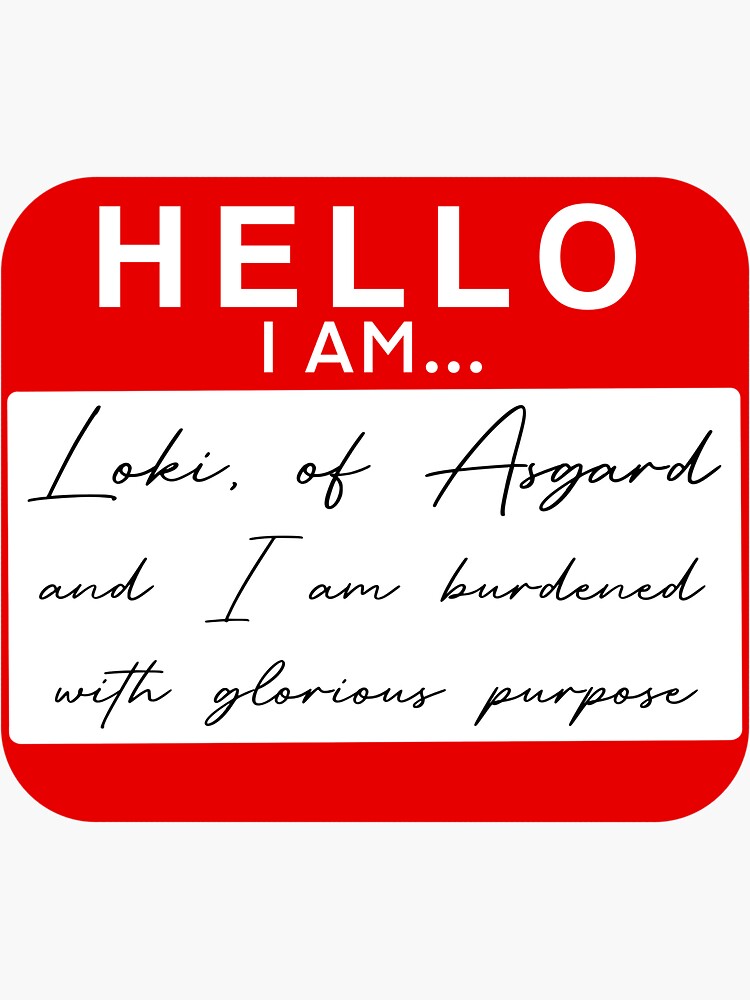 "Loki name tag" Sticker for Sale by gracecotton99 | Redbubble