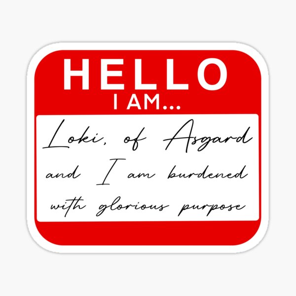 "Loki name tag" Sticker for Sale by gracecotton99 | Redbubble