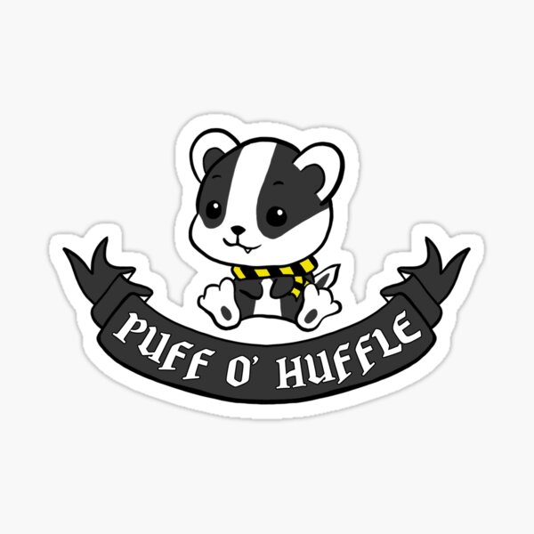 "Cute Badger "Puff o' Huffle" " Sticker for Sale by thewolfrage | Redbubble