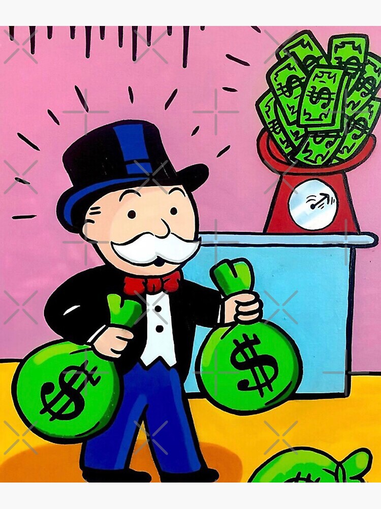"Monopoly Man Money bag" Sticker for Sale by DleVerified | Redbubble