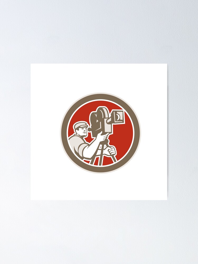 "Cameraman Vintage Movie Camera Retro" Poster by patrimonio | Redbubble