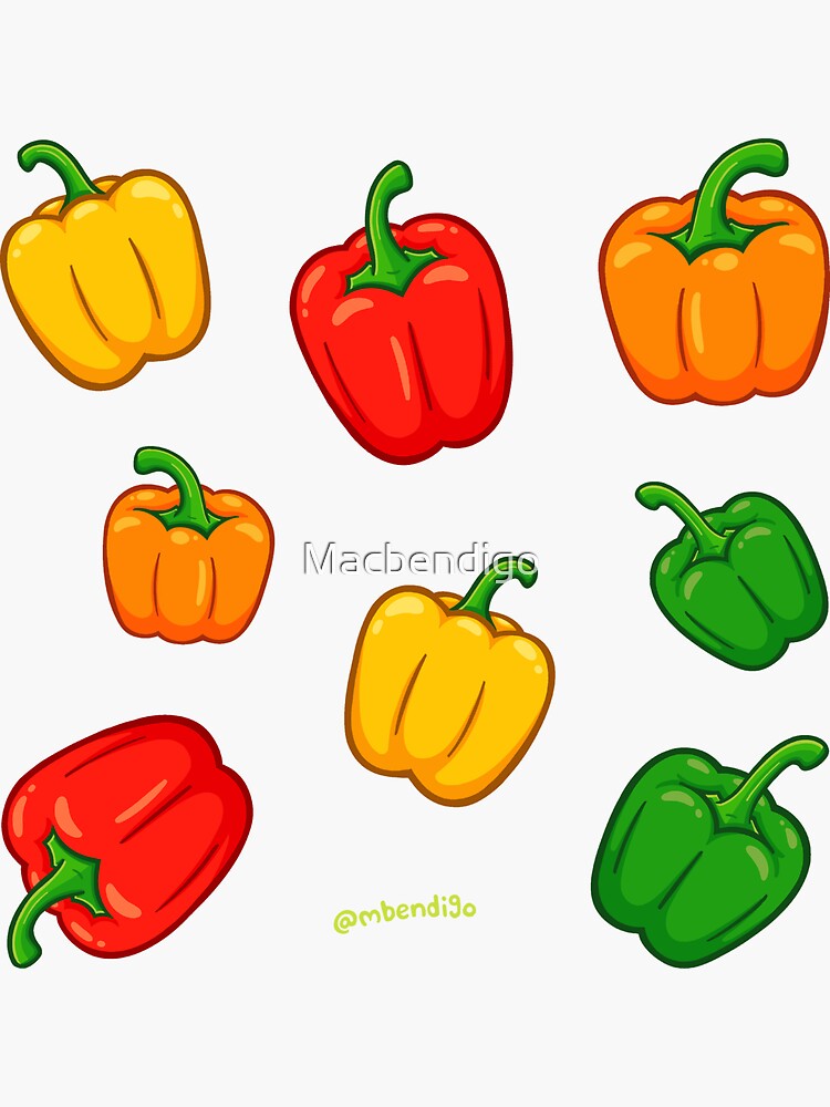 "Bell Peppers" Sticker for Sale by Macbendigo | Redbubble