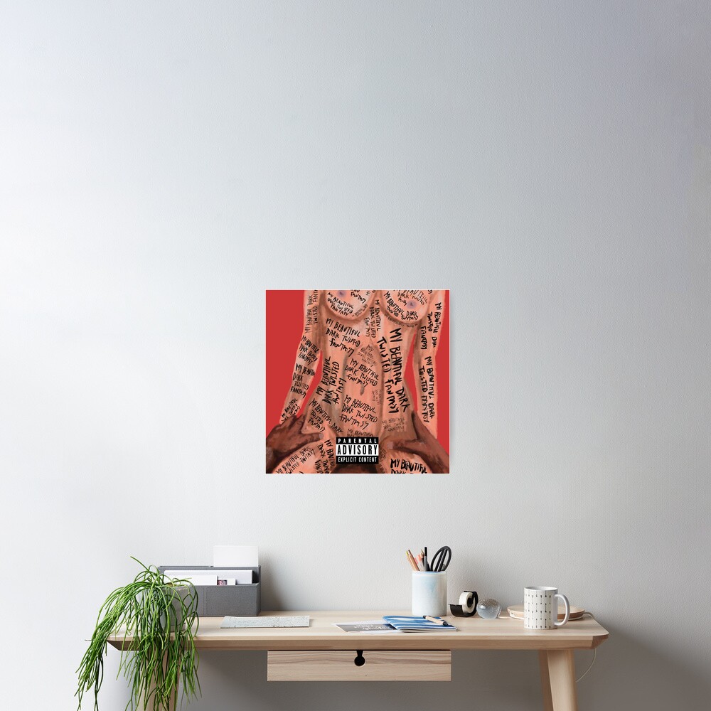 "MBDTF abstract cover " Poster for Sale by stickerlocker | Redbubble