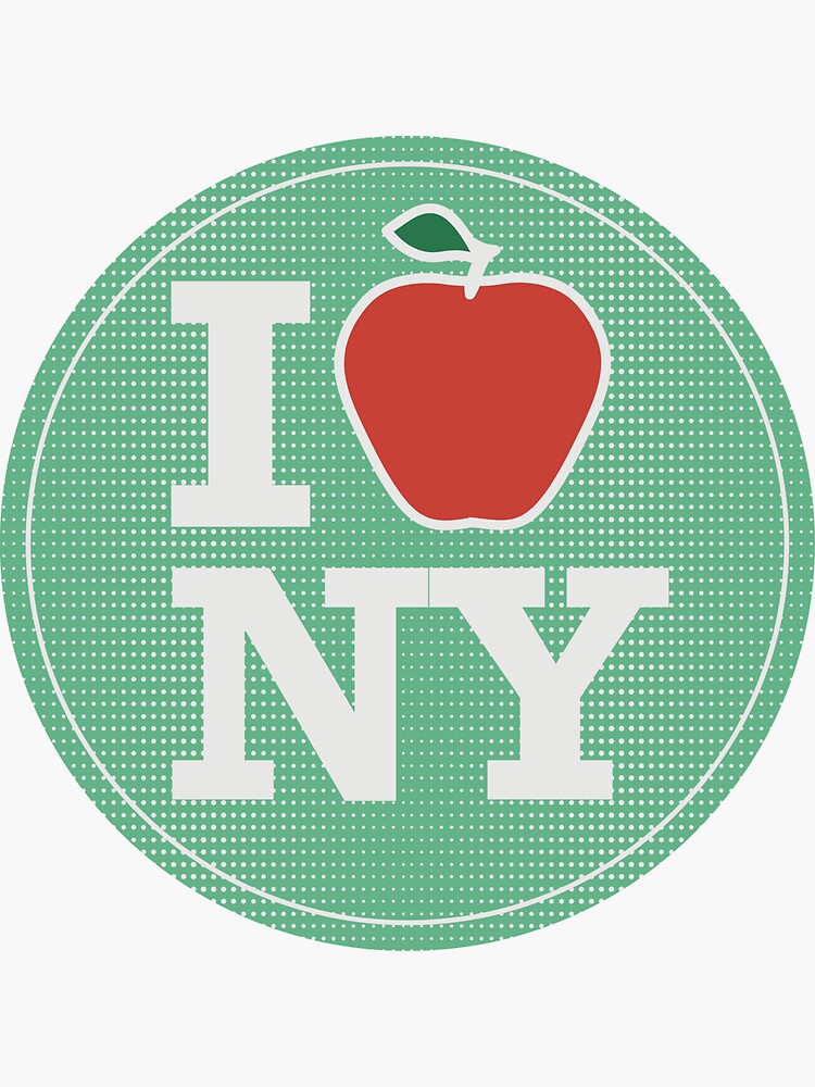 "I Love Big Apple New York City" Sticker for Sale by TravelSticker ...