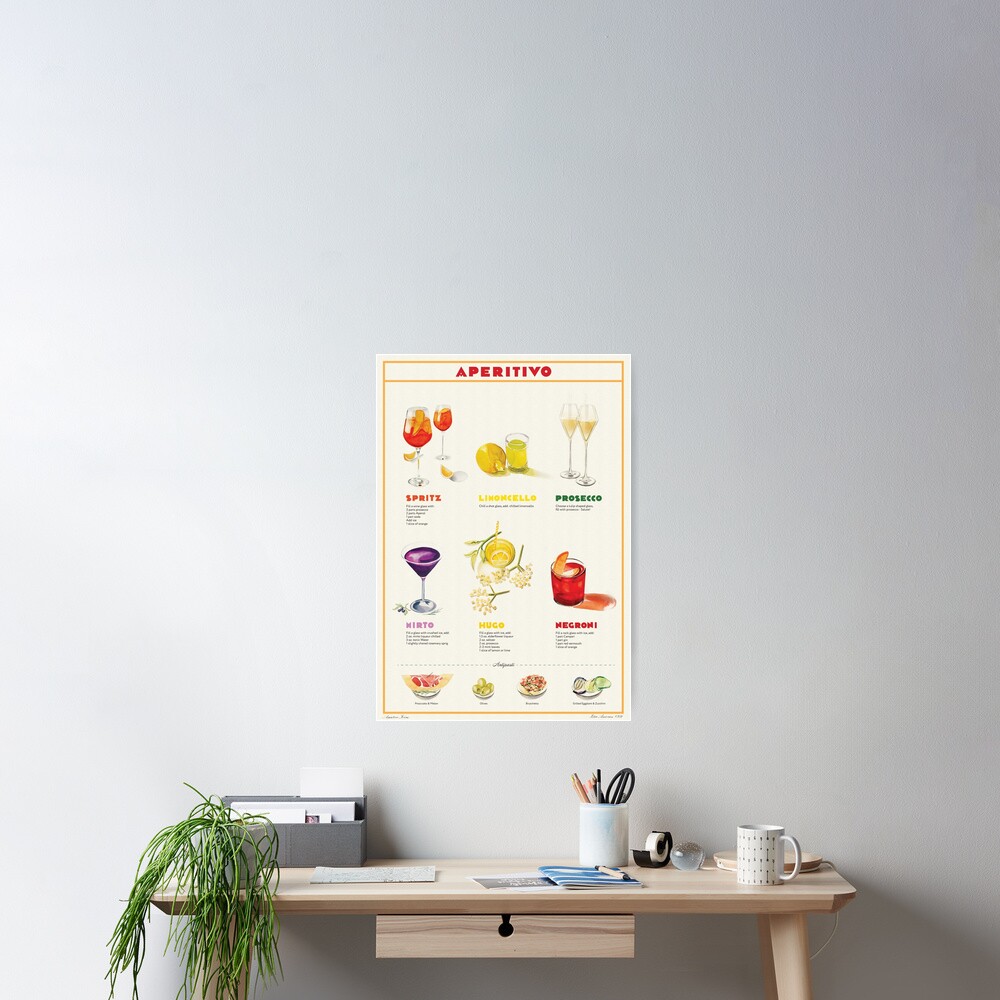 "Aperitivo Recipe Art" Poster for Sale by lisaadesign | Redbubble