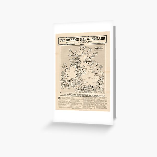 "Old British Isles Invasion Map (1909) Vintage England & Ireland ...