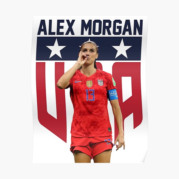 "Alex Morgan Tea Goal Celebration Pose - Three Stars Banner" Poster for ...