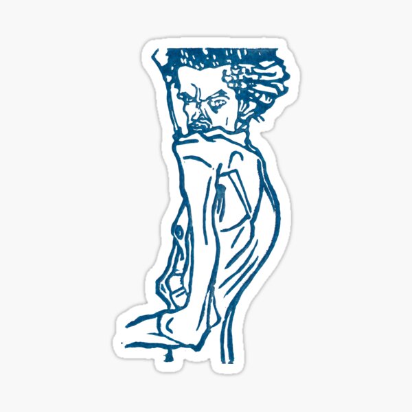 "Egon in Denim" Sticker by IndigoGene | Redbubble