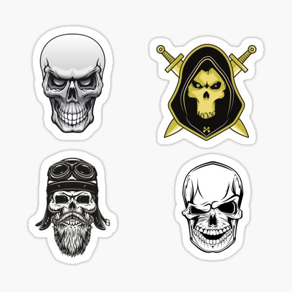 "scary skull stickers ." Sticker by ebtehalhusain | Redbubble
