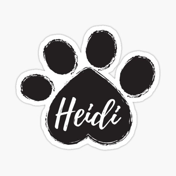 "Heidi Dog Pet Name In Paw " Sticker for Sale by PrettyArtwork | Redbubble