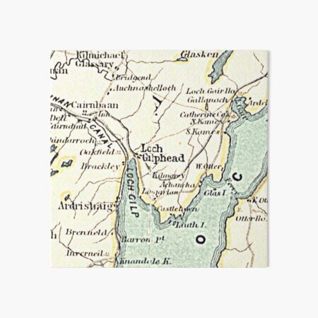"LOCHGILPHEAD & surrounding area map 1898" Art Board Print for Sale by ...