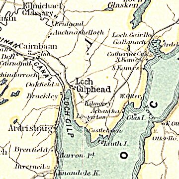 "LOCHGILPHEAD & surrounding area map 1898" Art Board Print for Sale by ...