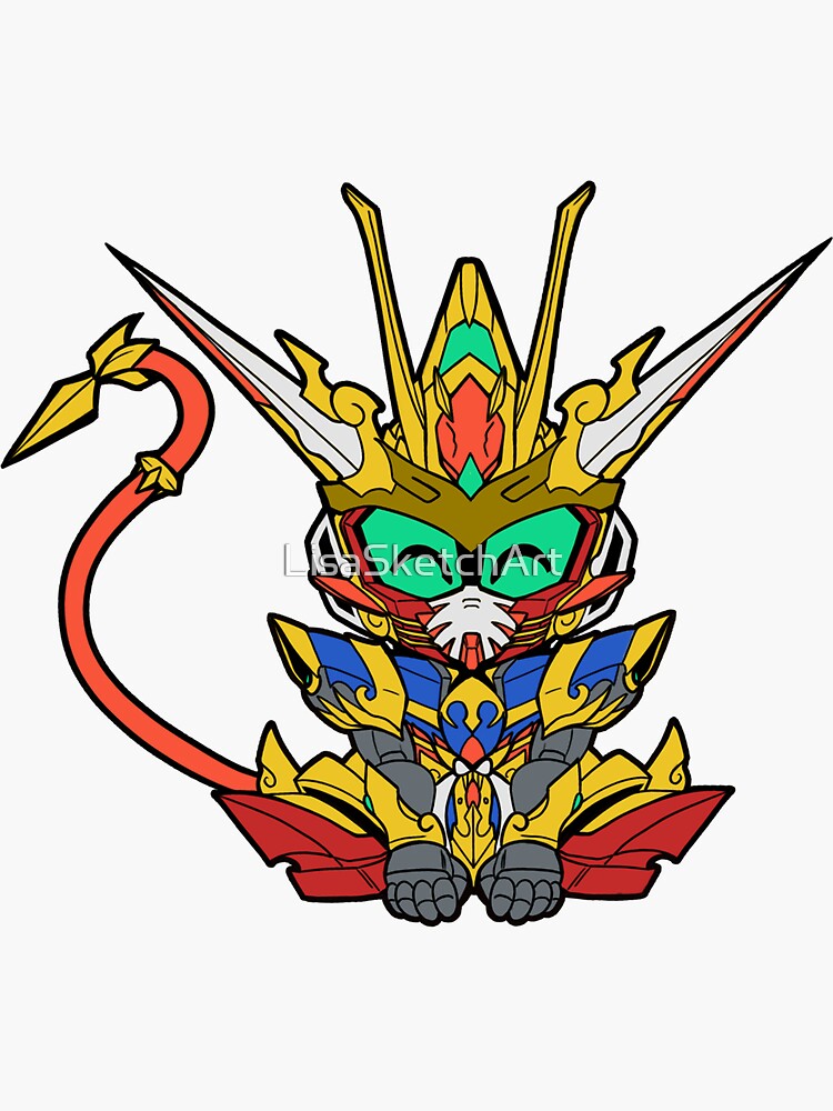 "SD Gundam Wukong Impulse " Sticker for Sale by LisaSketchArt | Redbubble