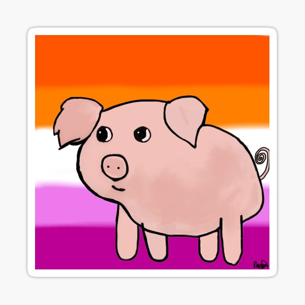 "Cute Lesbian Pride Pig " Sticker for Sale by edgytwig | Redbubble