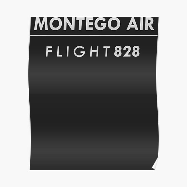 "Jamaica Montego Air Flight 828 Mens Womens Manifest Premium" Poster by ...